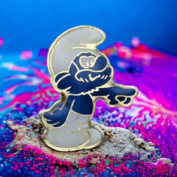 Pin | Jewelry | Vintage Enamel Hat Lapel Pin Papa Smurf The Smurfs ...